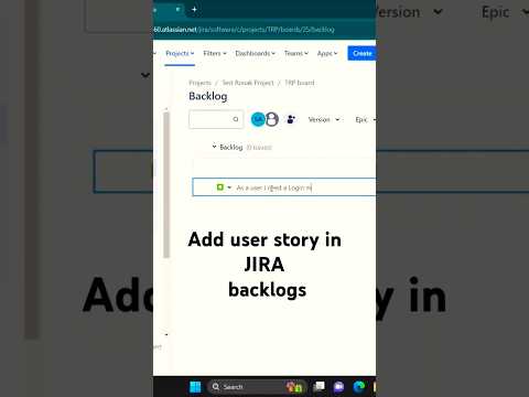How to add a user story in JIRA? #training #jiratraining #userstory #backlogs #usa #virginia #manual