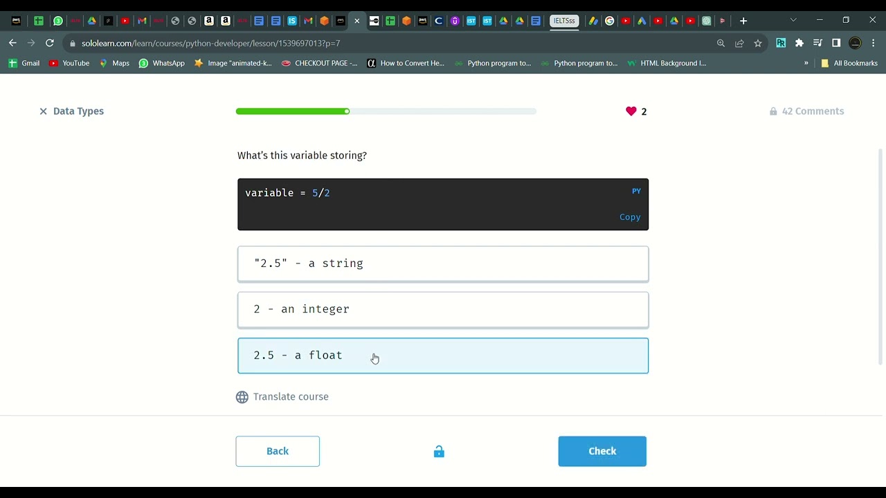 21 Data Types | Python Developer | Sololearn