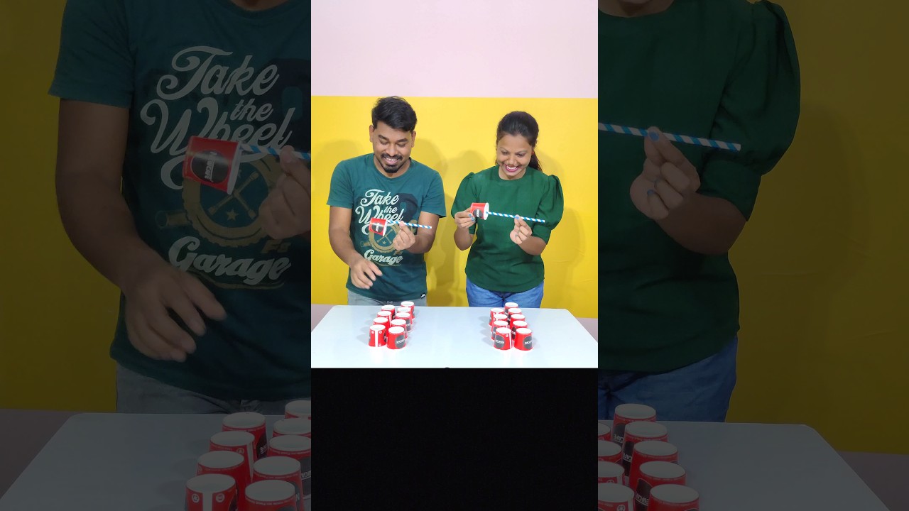 Arrange And Balance The Cup Challenge 😂🤣 #shorts #familygames #fungame #funnygame #partygames