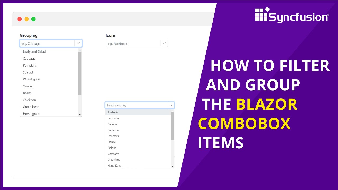 How to Filter and Group the Blazor ComboBox Items