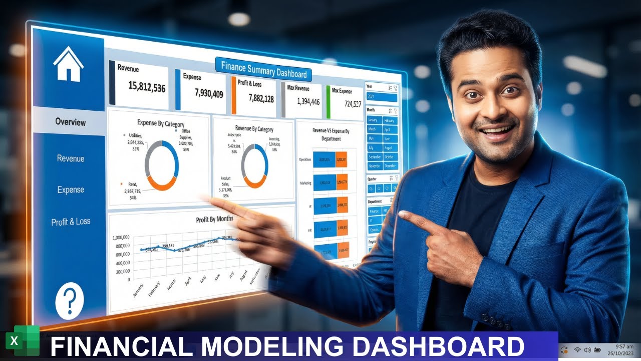 Finance Dashboard in Excel | Complete Financial Reporting & Analysis Dashboard