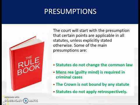 Statutory Interpretation - The aids to interpretation