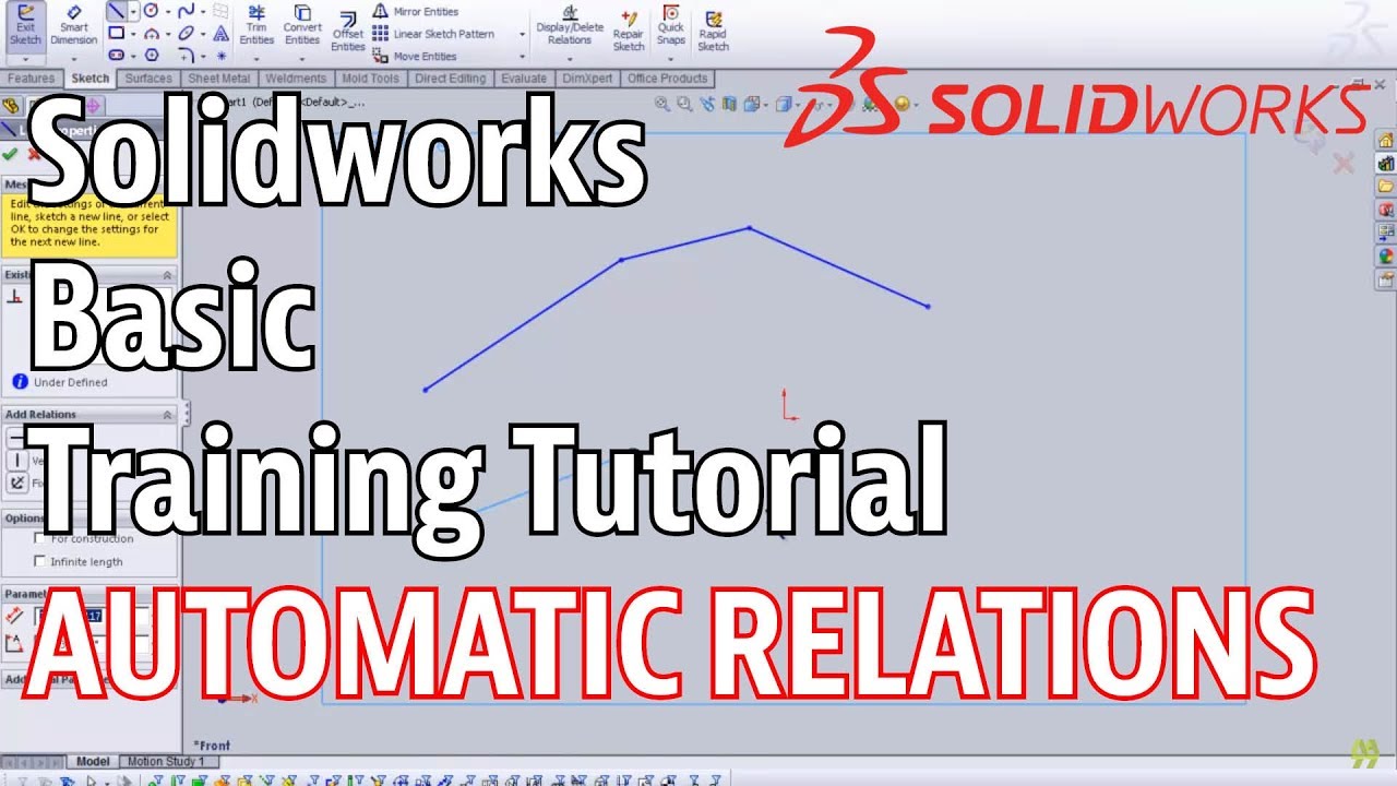 Solidworks Basic Training Tutorial - Automatic Relations