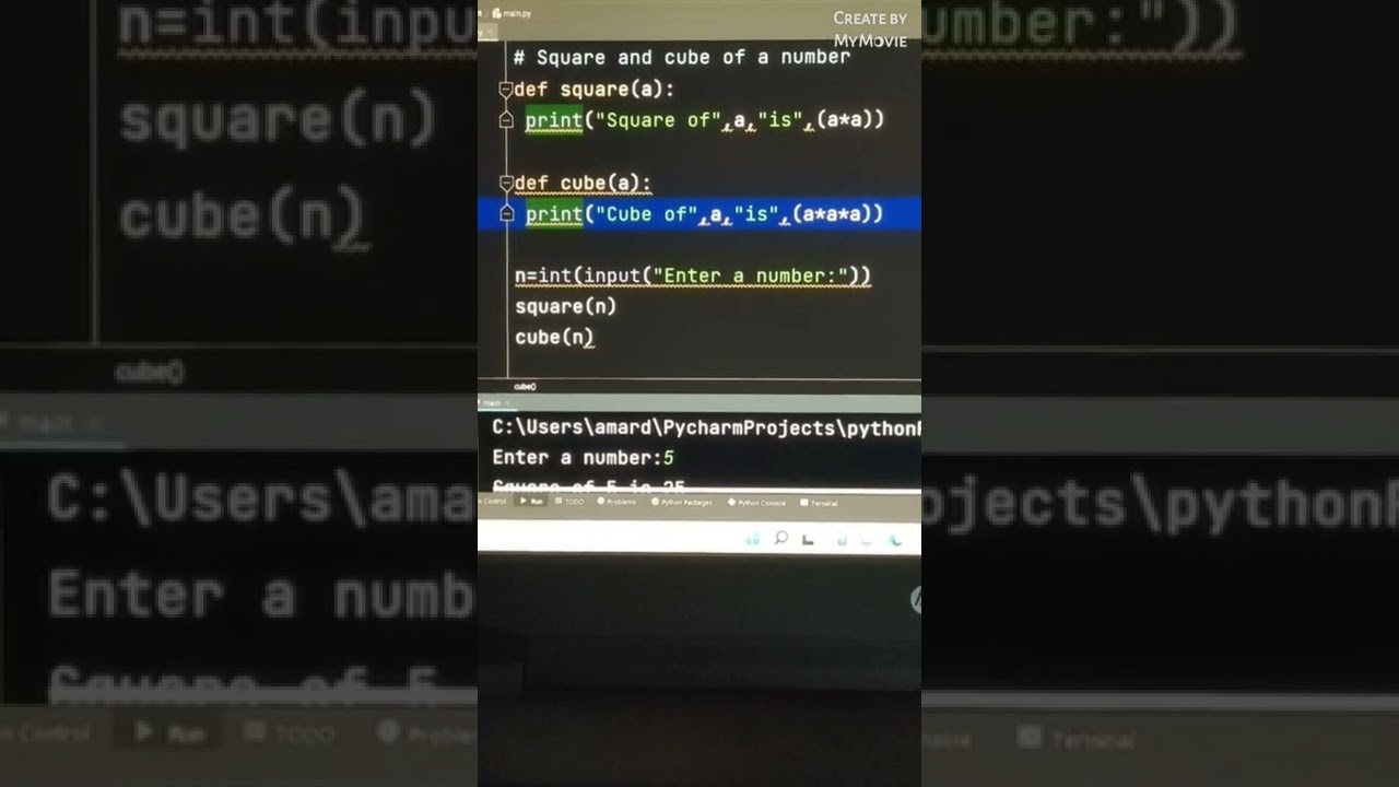 square and cube of a number in Python 💮💮💮