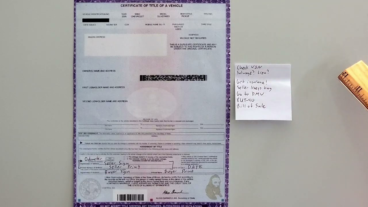 How to Transfer an Illinois Vehicle Title