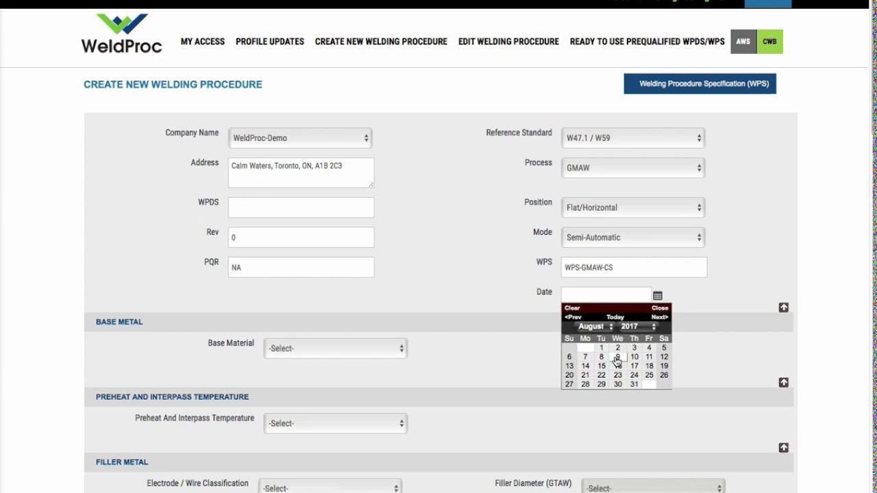 Create GMAW Welding Procedure Datasheet- Weldproc Welding Software