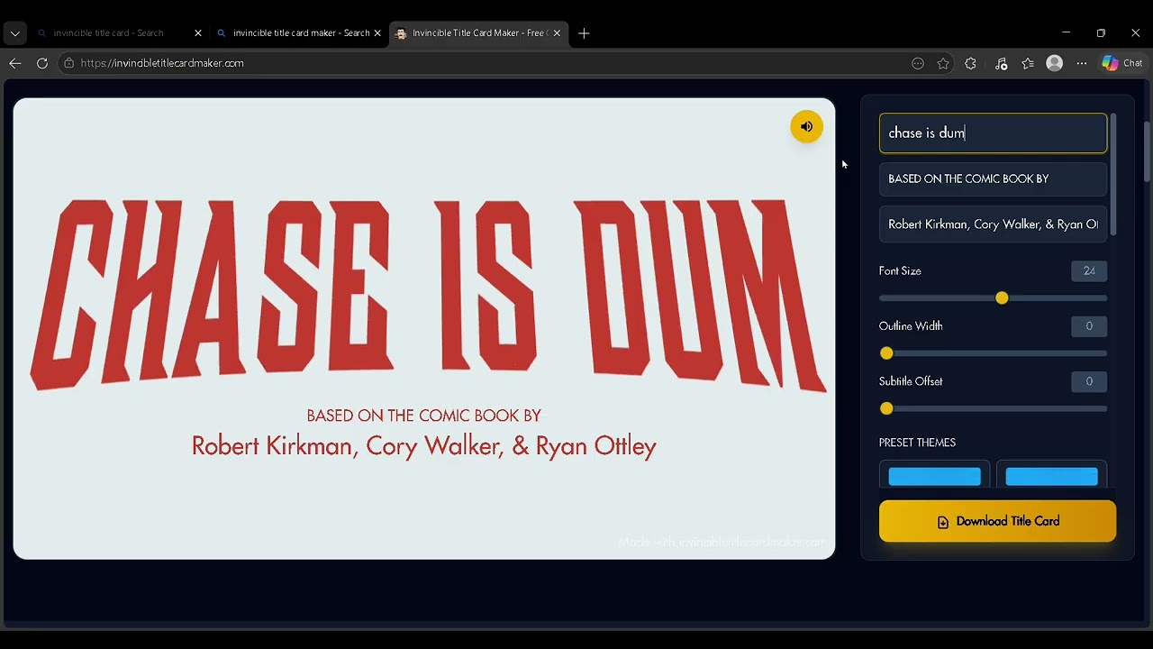 invincible title card maker