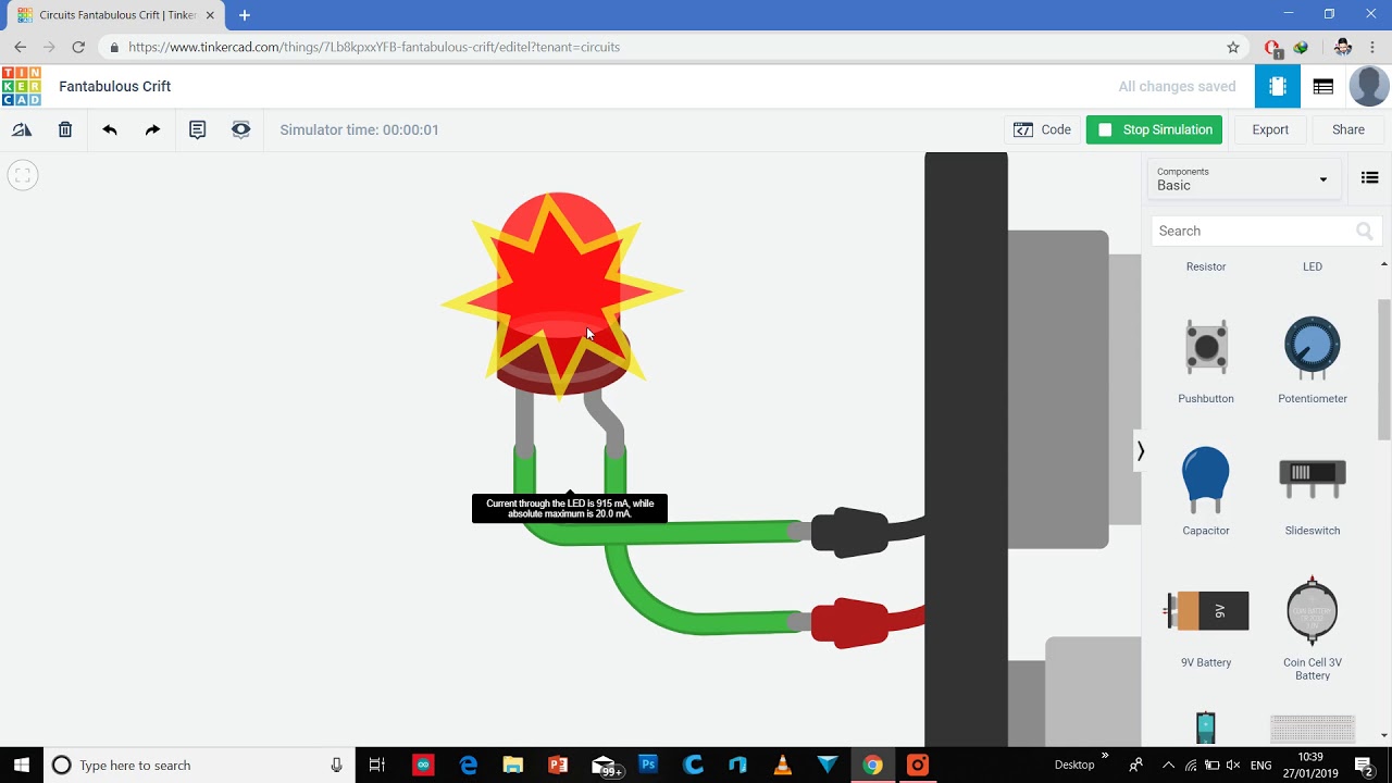 TinkerCad Basic Circuit 1