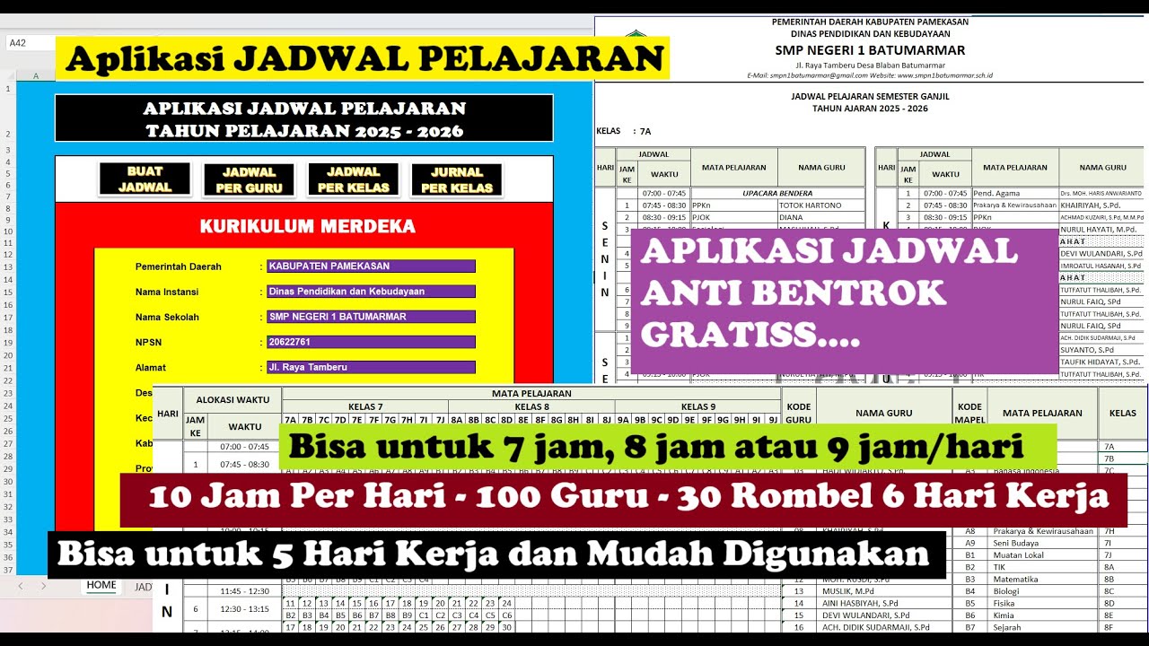 Anti-Clash Lesson Schedule Application V3.2 Full Academic Year 2025-2026