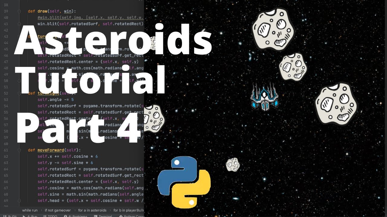 Asteroids Python Tutorial : Part 4: Adding Lives and Score
