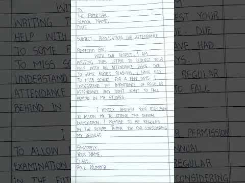 Application for Attendance Issue. #shorts #application #attendanceissue #principal