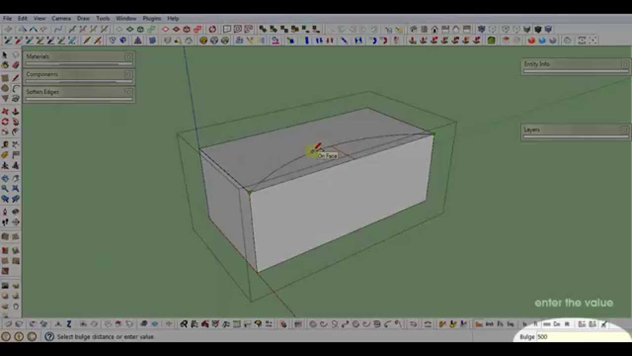 Sketchup Basic : How to cut Arc Surface with Intersect Faces