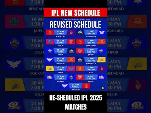 New Schedule Ipl 2025 Matches | Ipl new Schedule | TATA Ipl 2025 #ipl2025#shorts#cricket#iplshedule