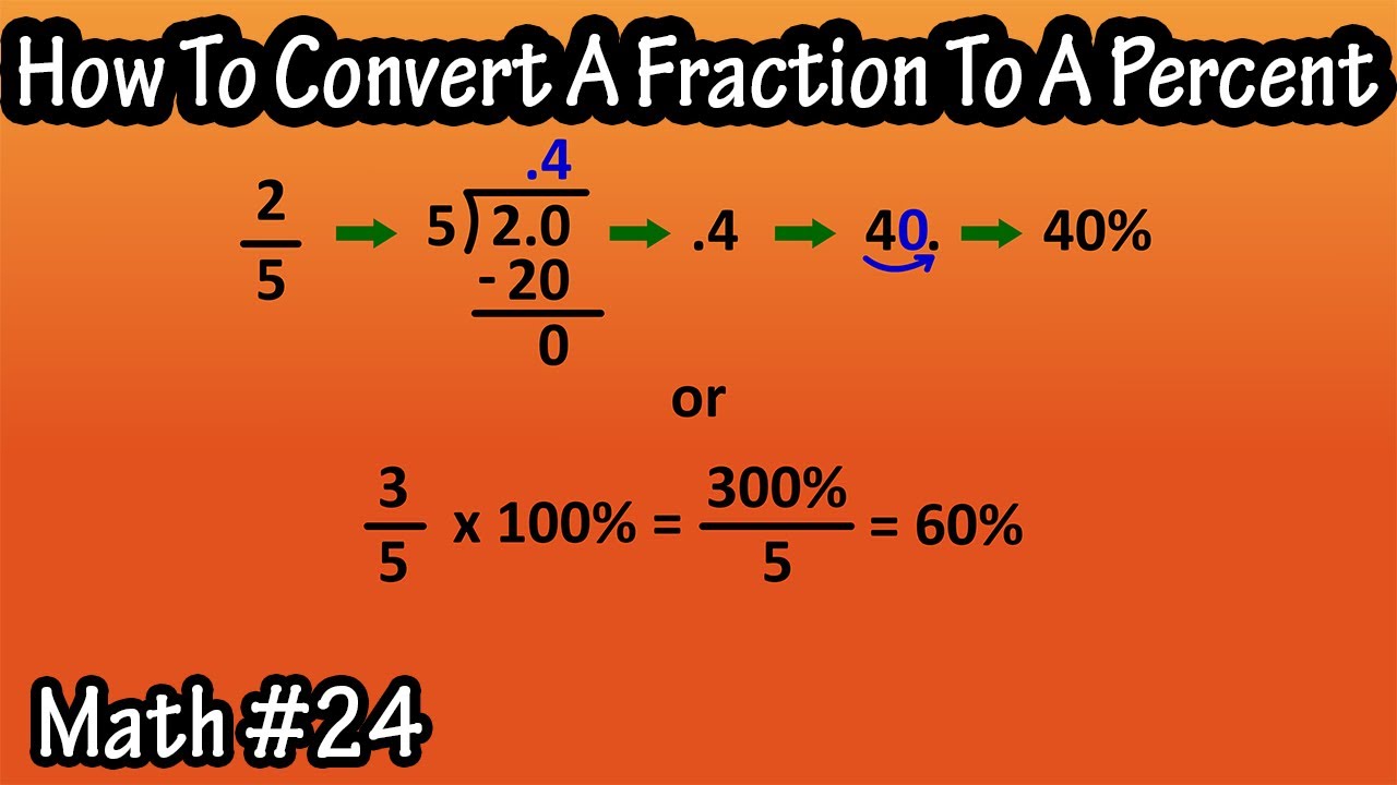 How To Convert Change A Fraction To A Percent - How To Convert A Mixed Number To A Percent