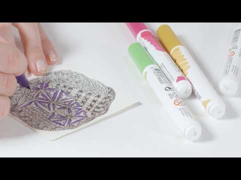 Zentangle painting with Ecoline colours | Ecoline