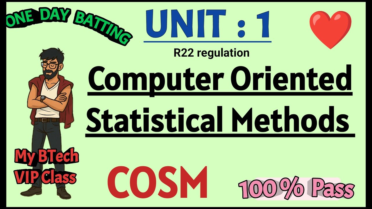 UNIT 1|| Computer Oriented Statistical Methods | PASS💯 | R22 regulation | JNTUH Complete