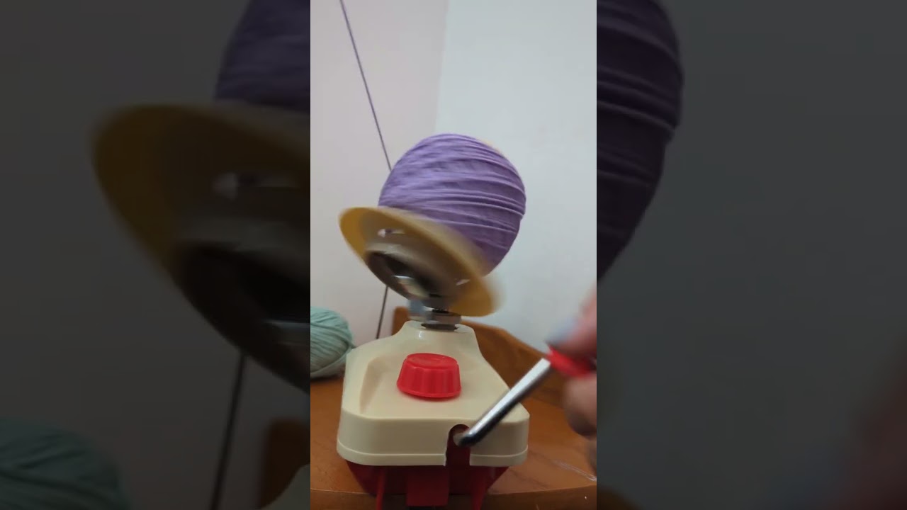 Tutorial on how to use a manual yarn winder/a very useful tool for knitters! #fyp