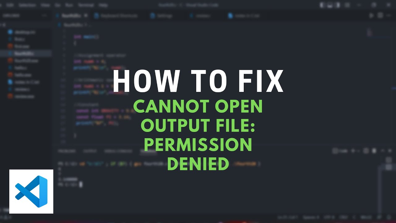 Can Not Open Output File Error In Vs Code Ref Tips