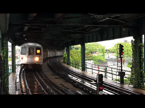 NYC Subway | R160 & R46 (F) Trains @ West 8th St - NY Aquarium
