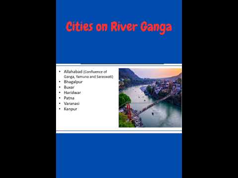 Cities on banks of River Ganga #cse #ias #geography #ssccgl #fact #study #motivation #exam #shorts