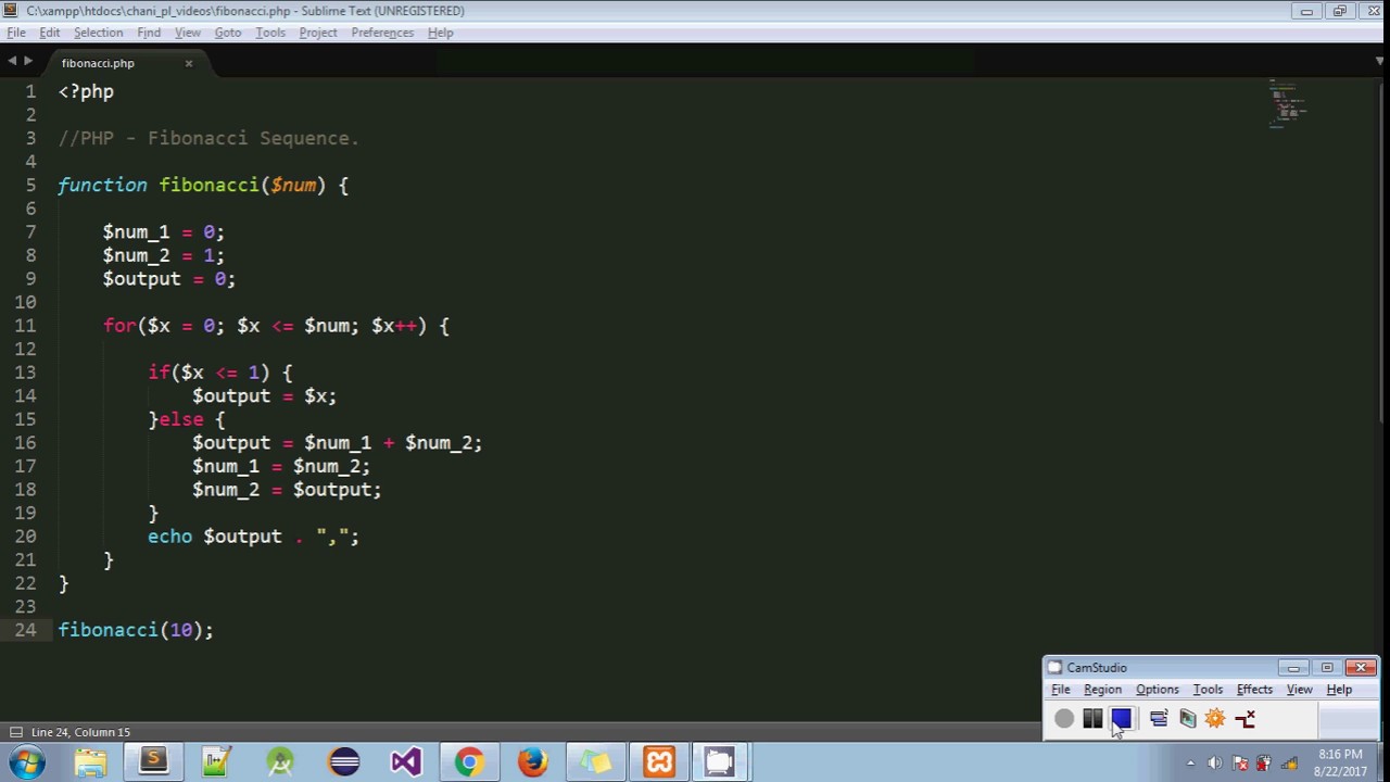 PHP - Fibonacci Sequence