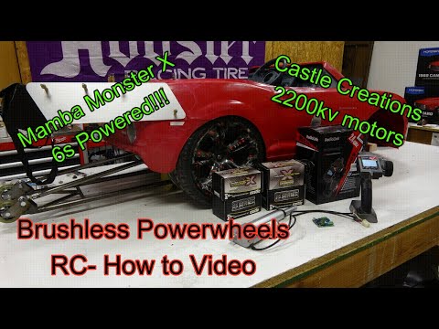 Brushless Powerwheels How to Video- Castle Creations 2200kv motors and Mamba Monster X ESC