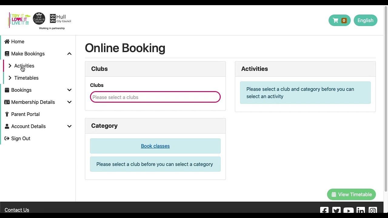 How to book a class online