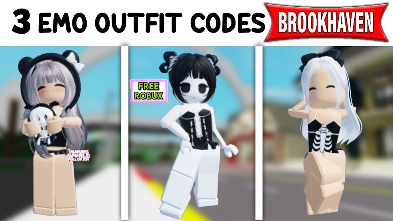 3 EMO OUTFIT ID CODES FOR BROOKHAVEN 🏡RP, BERRY AVENUE & BLOXBURG 🖤✨