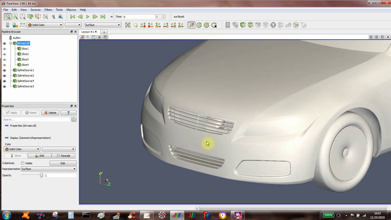 Paraview - spline surfaces python macro
