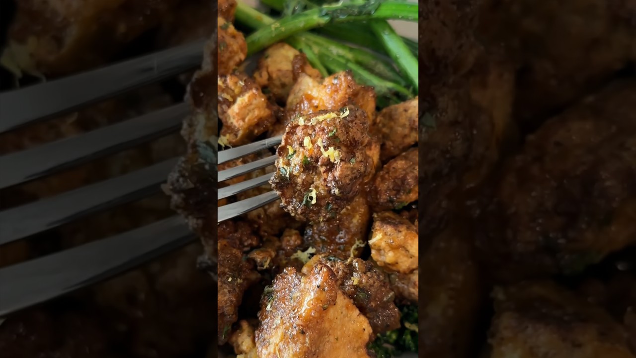 Lemon pepper tofu! Freeze in the package, thaw it, then squeeze the water out #tofu #plantbased