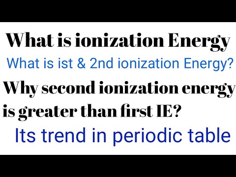 What is ionization Energy? Why 2nd ionization Energy is greater than ist? Its trend, By mschmistry