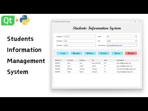 PyQt6 Programs | Students Information Management System -Full Tutorial