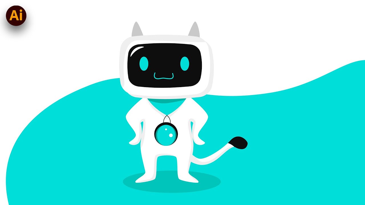 Creating a Futuristic Vector Cat Robo Illustration in Adobe Illustrator - Step-by-Step Tutorial