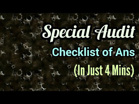 Special Audit : Checklist of Ans (In Just 4 Mins)