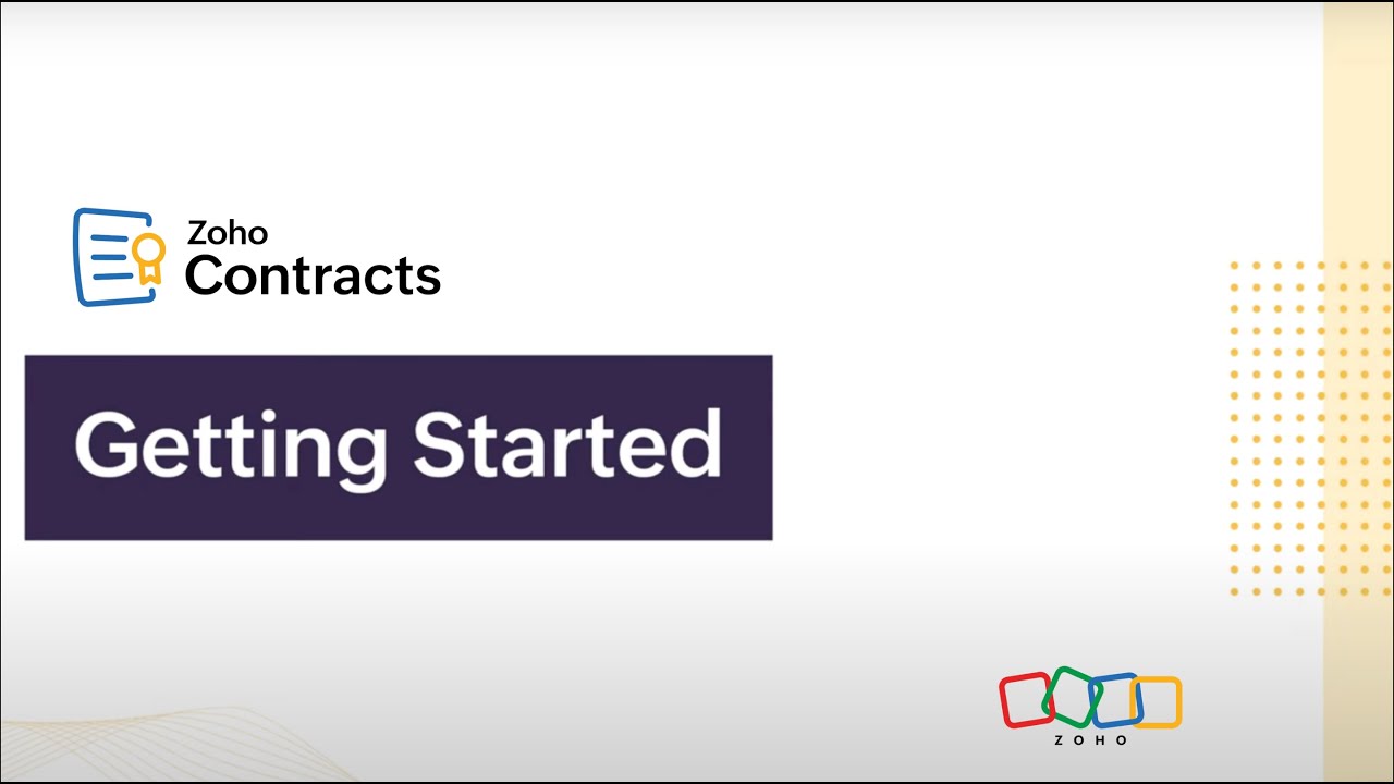Zoho Contracts | Getting Started | Tutorial