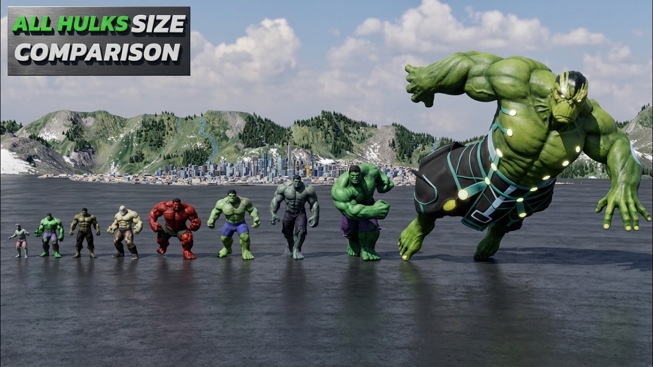 All Hulks Size Comparison | 3D Animation (Comics & Live Action)