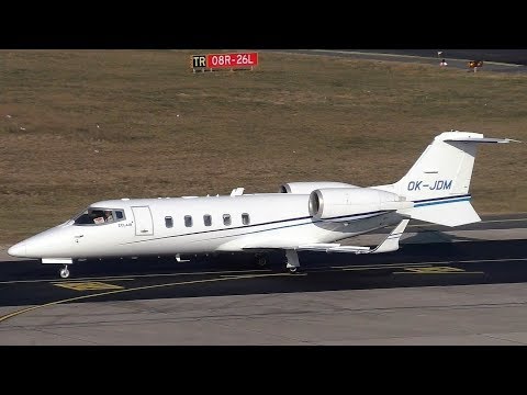 ABS Jets Bombardier Learjet 60XR OK-JDM Close up Landing + Taxiing at Berlin Tegel Airport