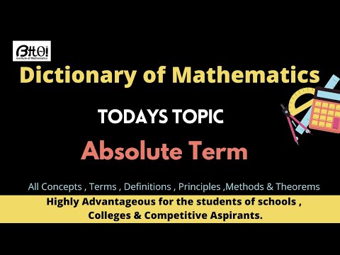 Absolute Term | Dictionary of Mathematics | Polynomial