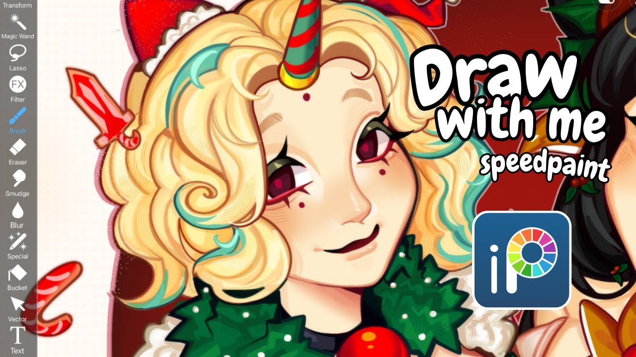 Draw w/ me 🎄 Belated Christmas | Ibispaint | iPad ASMR + Speedpaint