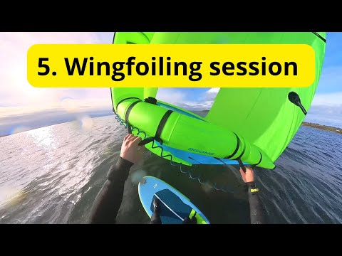 5th Wingfoiling Session - longer flights π€π» (on Gong HIPE First 5'11, Plus 5m2 Wing)