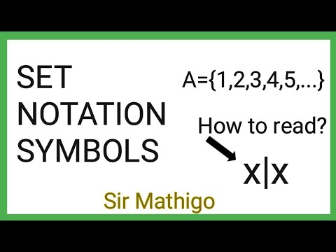 Kinds of Sets, Notation and Symbols