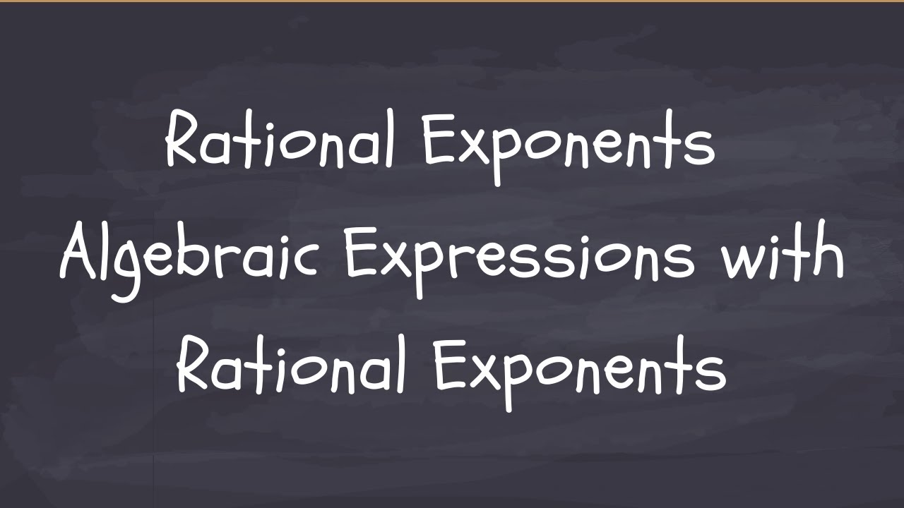 Rational Exponents. Operations on expressions containing powers with rational exponents.