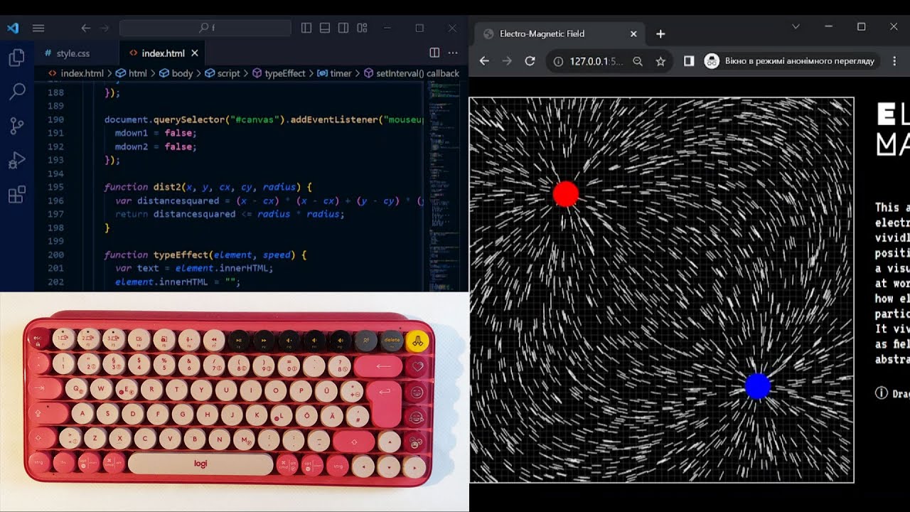ASMR Programming: Creating Electro-Magnetic Field Simulation with JavaScript