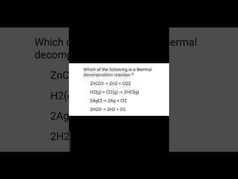 which of the following is a thermal decomposition reaction?