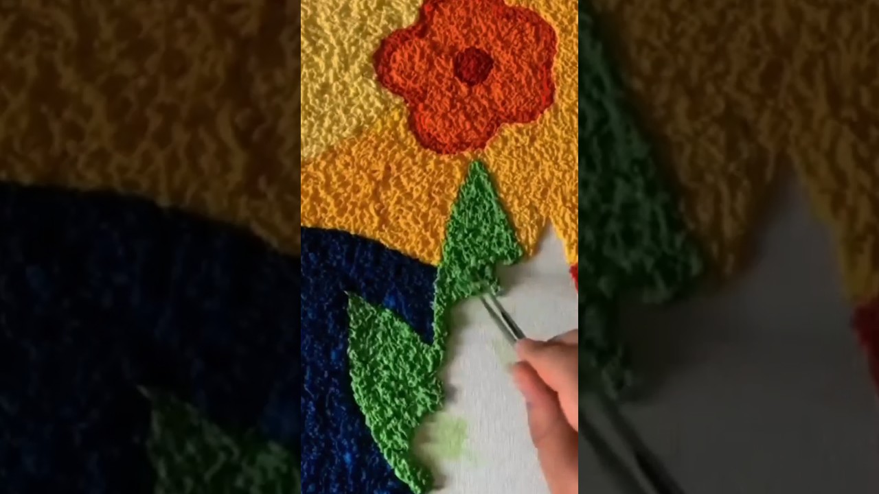 lukisan bunga teknik Buburkertas