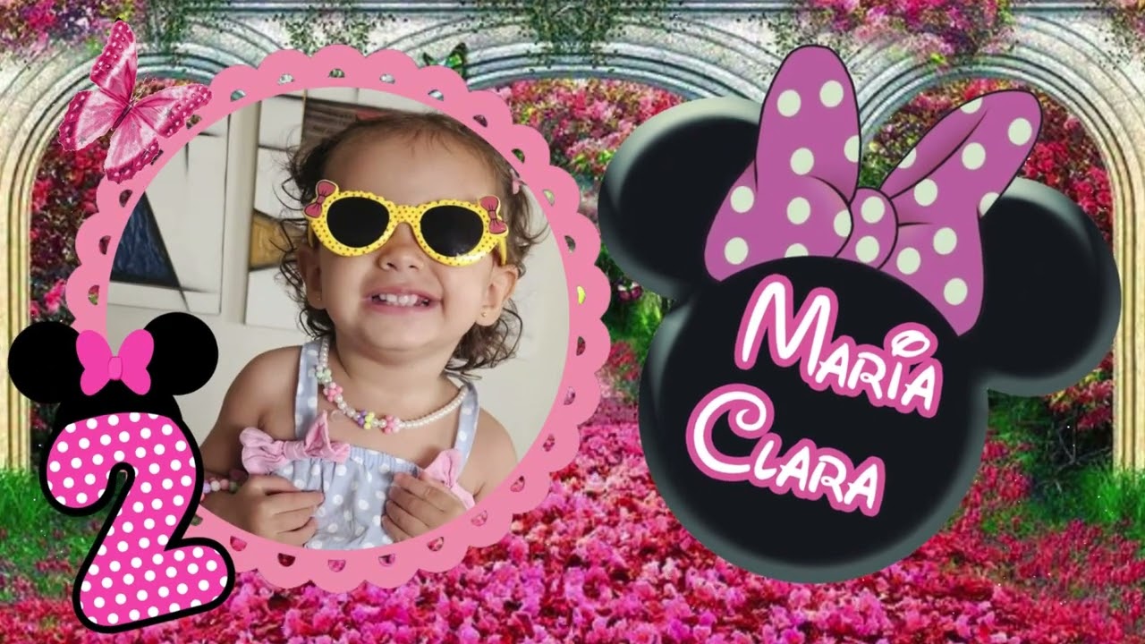 Convite Animado Jardim Encantado da Minnie Rosa