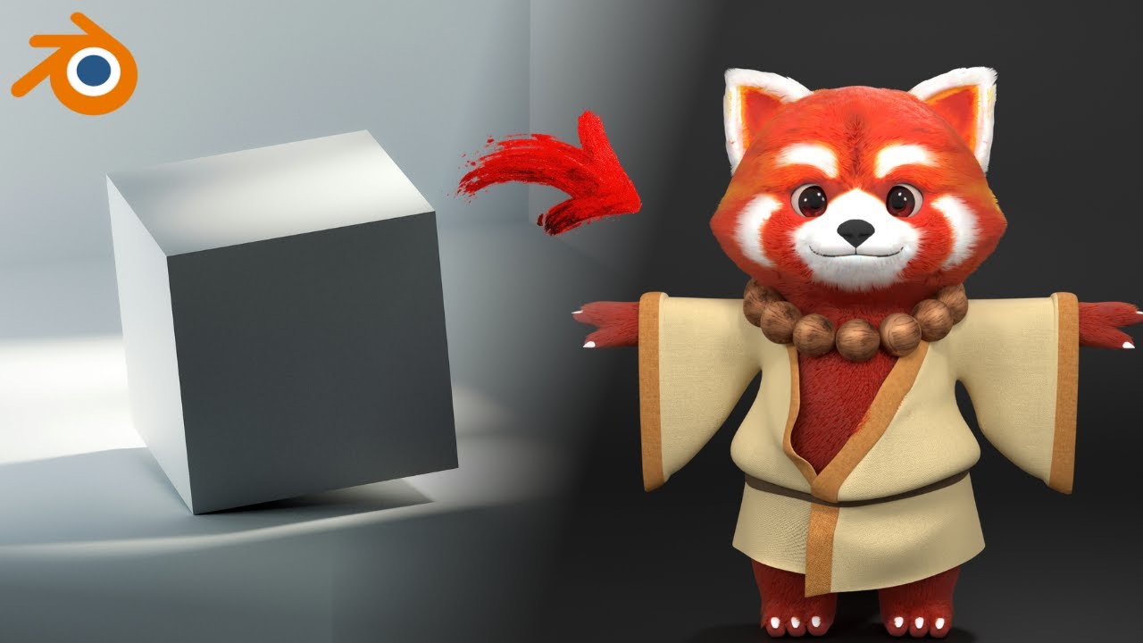 Red Panda 3D Sculpt: Stylized Character Modeling Timelapse (Blender) | #charactermodeling