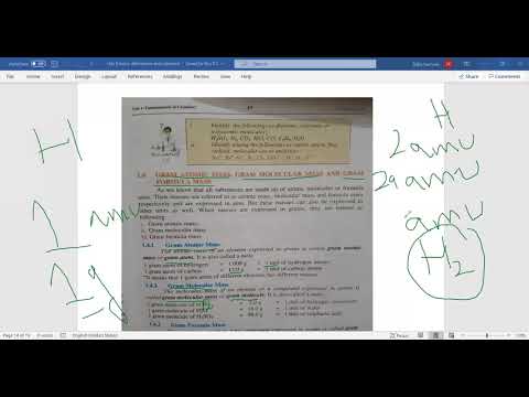 Gram atomic mass, Gram molecular mass and Gram formula mass