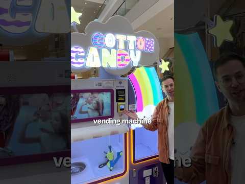Would YOU try a cotton candy VENDING MACHINE?!