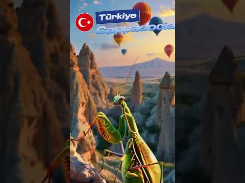 The praying mantis in Cappadocia Turkey #prayingmantis #funny #mantis